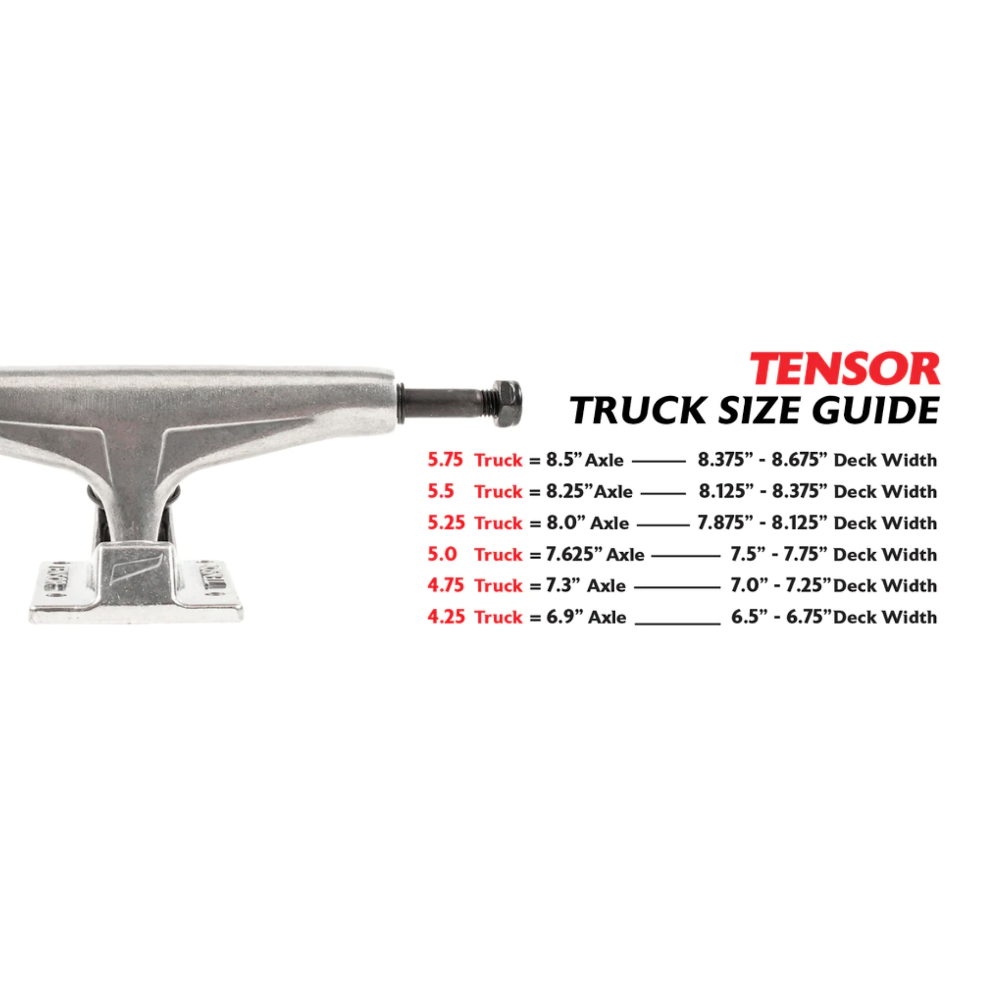 Tensor Skateboard Trucks 5.5, Raw Aluminum - Century Skate Shop
